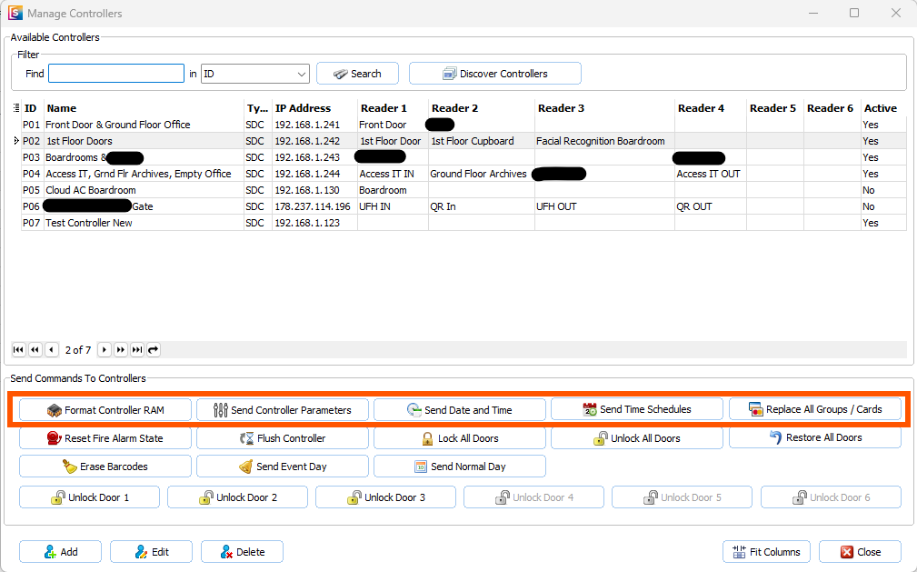 Replace all information in the controllers (Replace All Card Holders) – AccessIT Data Ltd.